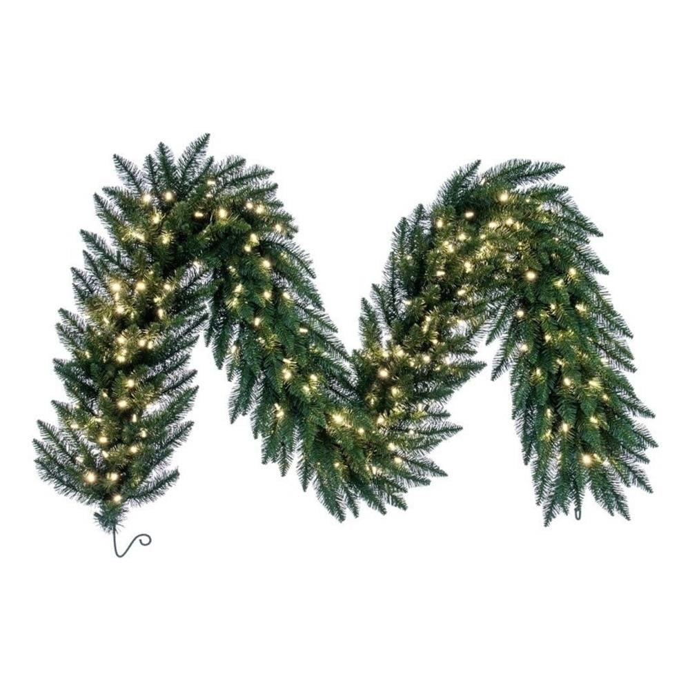 Pemberly Row 9'x20" Fir LED Lights Artificial Christmas Garland in ...