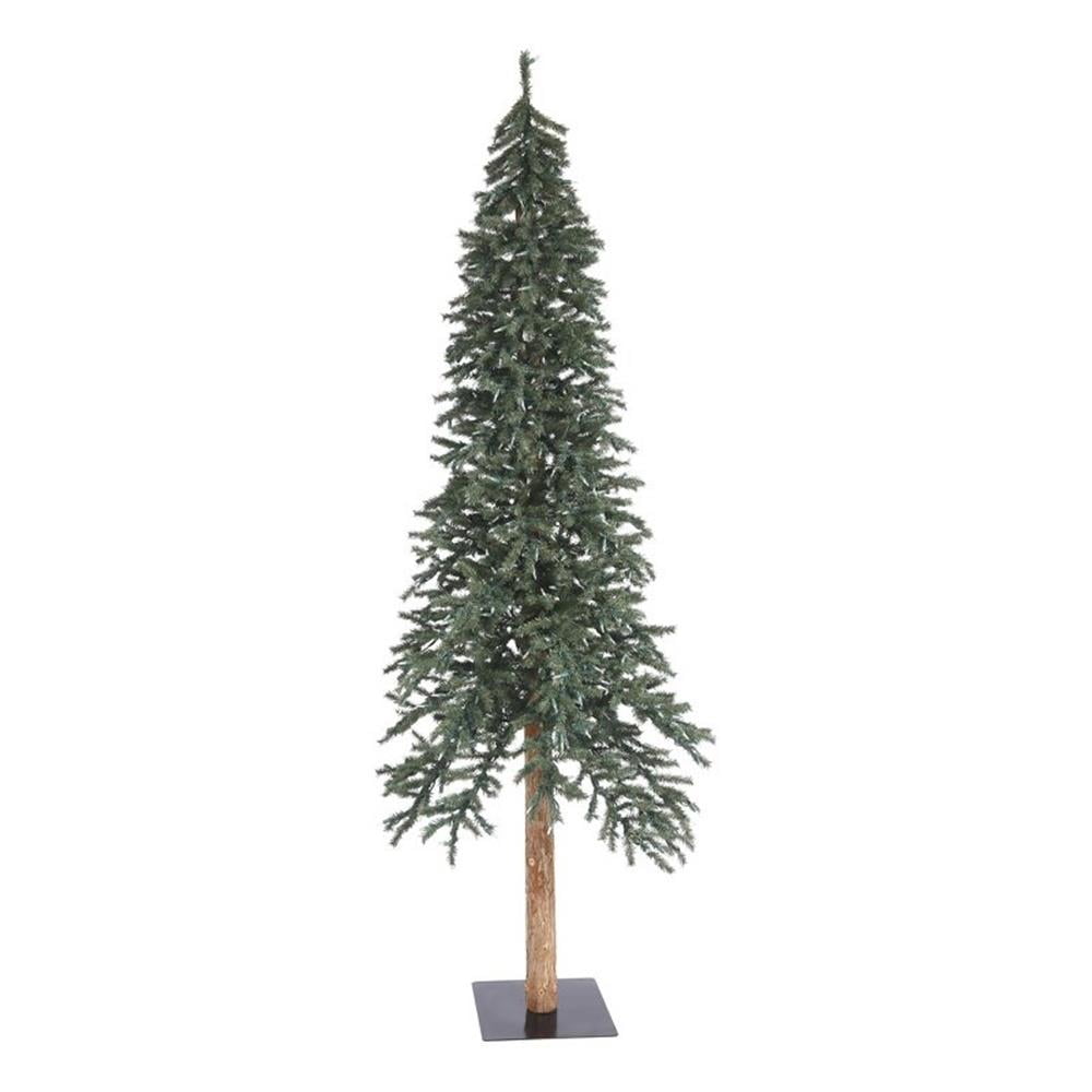 Pemberly Row 96" Plastic Natural Bark Alpine Artificial Christmas Tree ...
