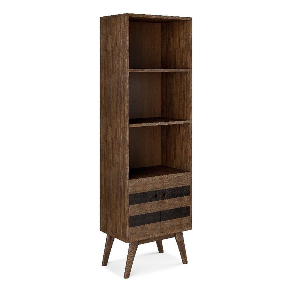 Pemberly Row ACACIA WOOD 70x22 " Bookcase w/ Storage - Rustic Natural ...
