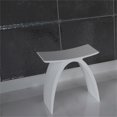 Pemberly Row Acrylic 17" Tall Stone Resin Arched Modern Stool in White ...