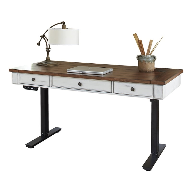 Pemberly Row Adjustable Electric Sit/Stand Computer Desk Writing Table ...