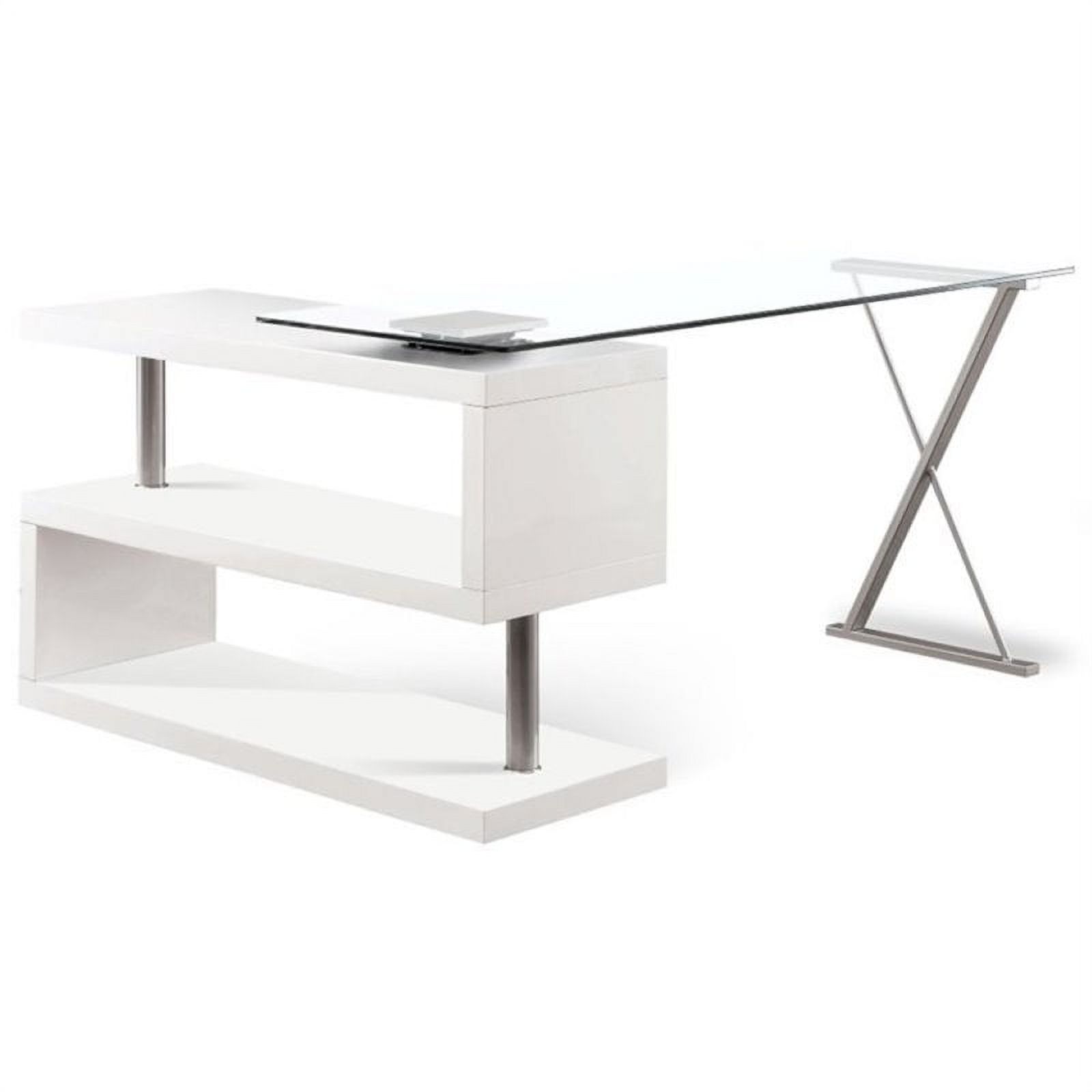 Pemberly Row Adjustable Writing Desk in White - Walmart.com