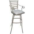 Pemberly Row Aluminum Counter Stool 26" with Arms in Stone Vinyl Beige ...