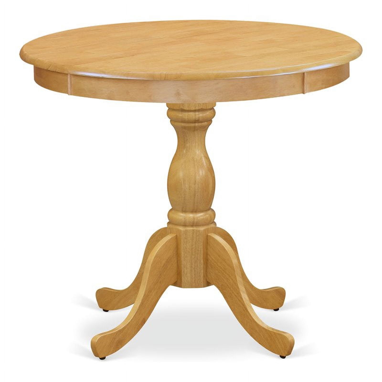 Pemberly Row 36" Round Pedestal Dining Table with Curved Legs and Oak ...