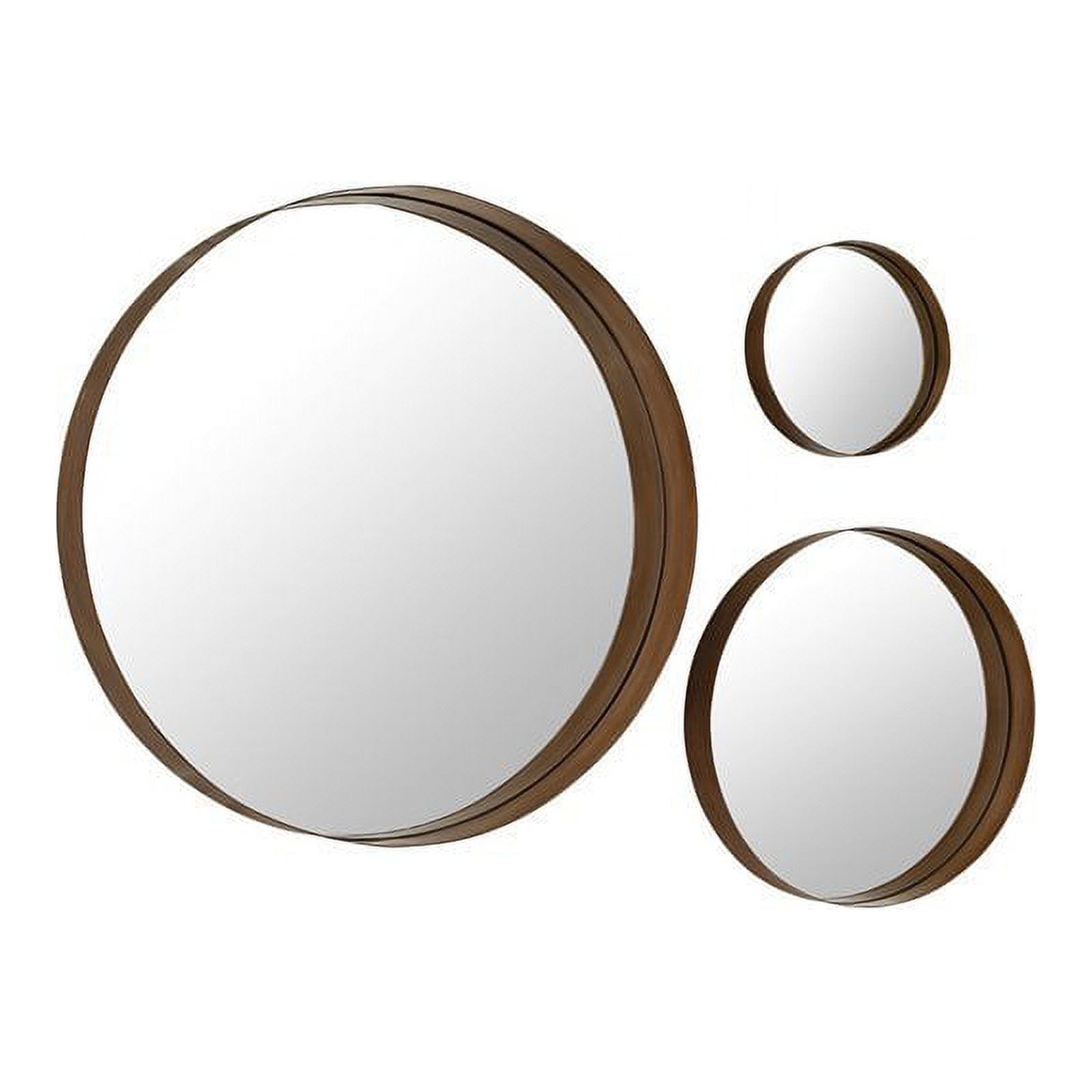 Pemberly Row Banded Round Copper Mirrors in Set of 3 - Walmart.com