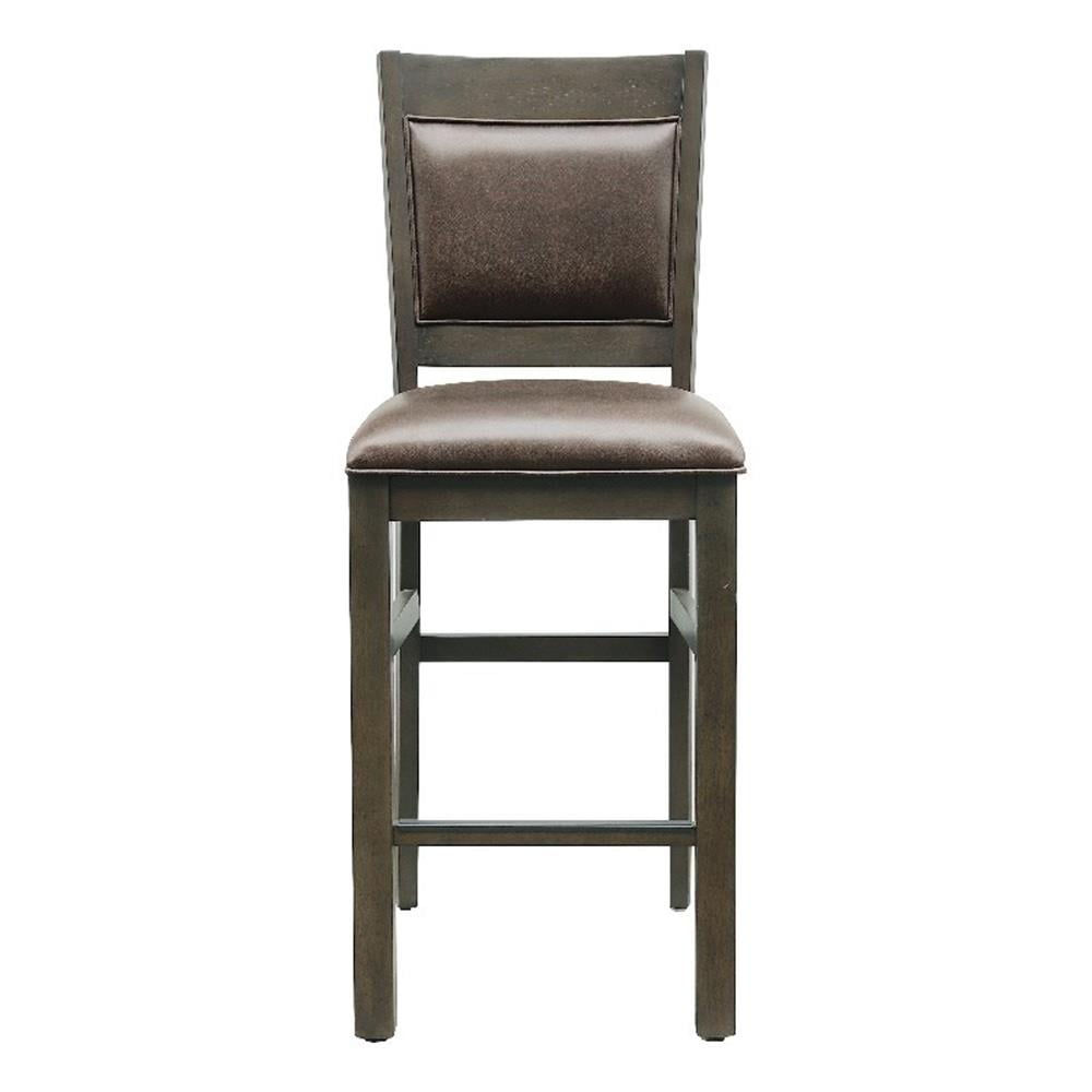 Pemberly Row Bar Height Chair in Brown Wood Finish by Pemberly Row ...