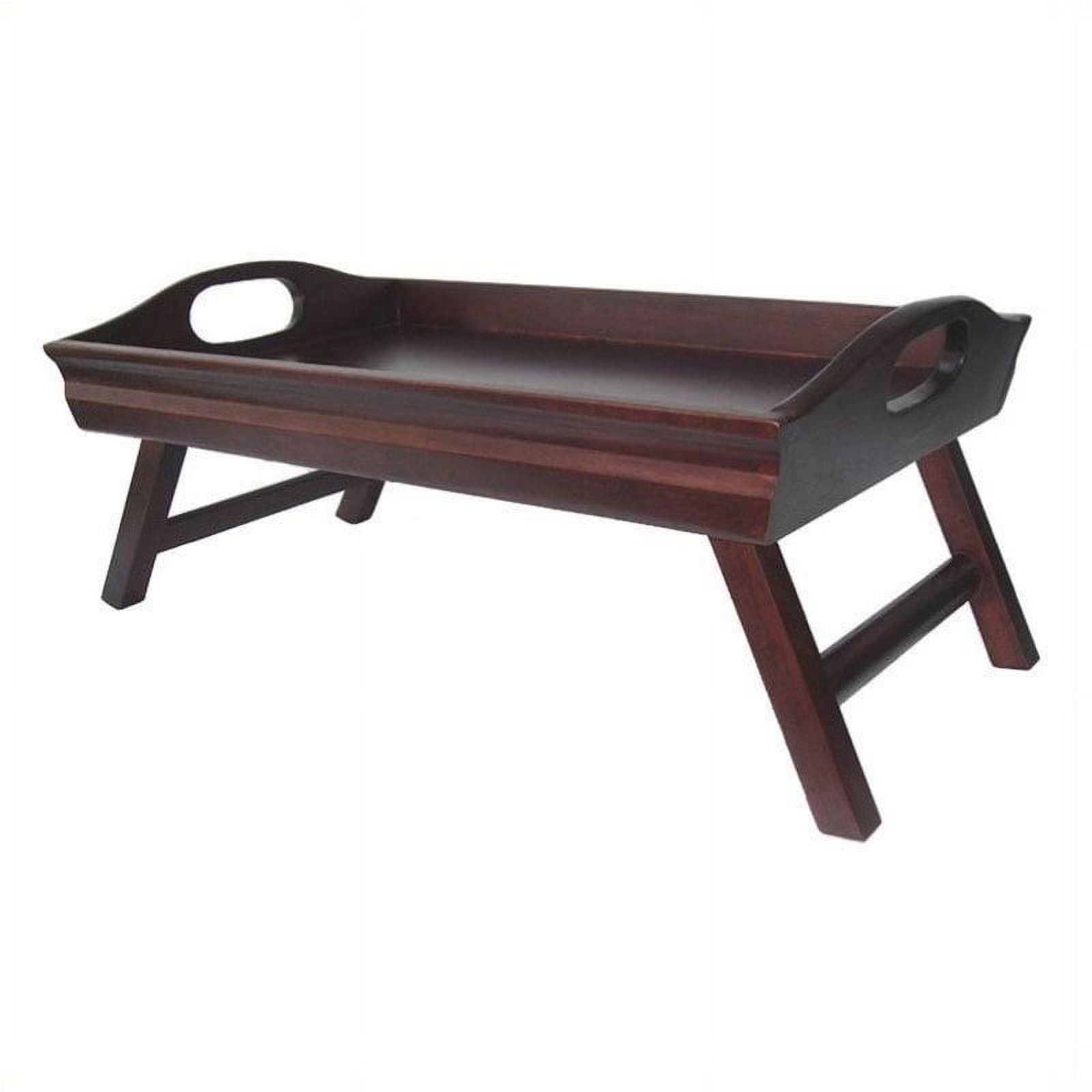Pemberly Row Bed Tray with Foldable Legs and Large Handle in Antique Walnut Walmart