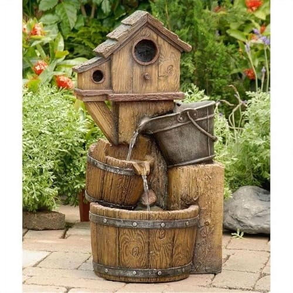 Pemberly Row Bird House Outdoor Water Fountain Without Light - Walmart.com