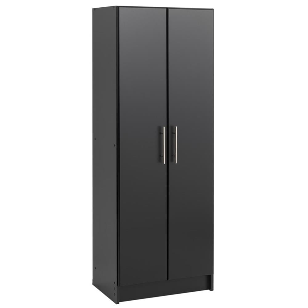 Pemberly Row Black Engineered Wood Deep Storage Cabinet with Adjustable ...
