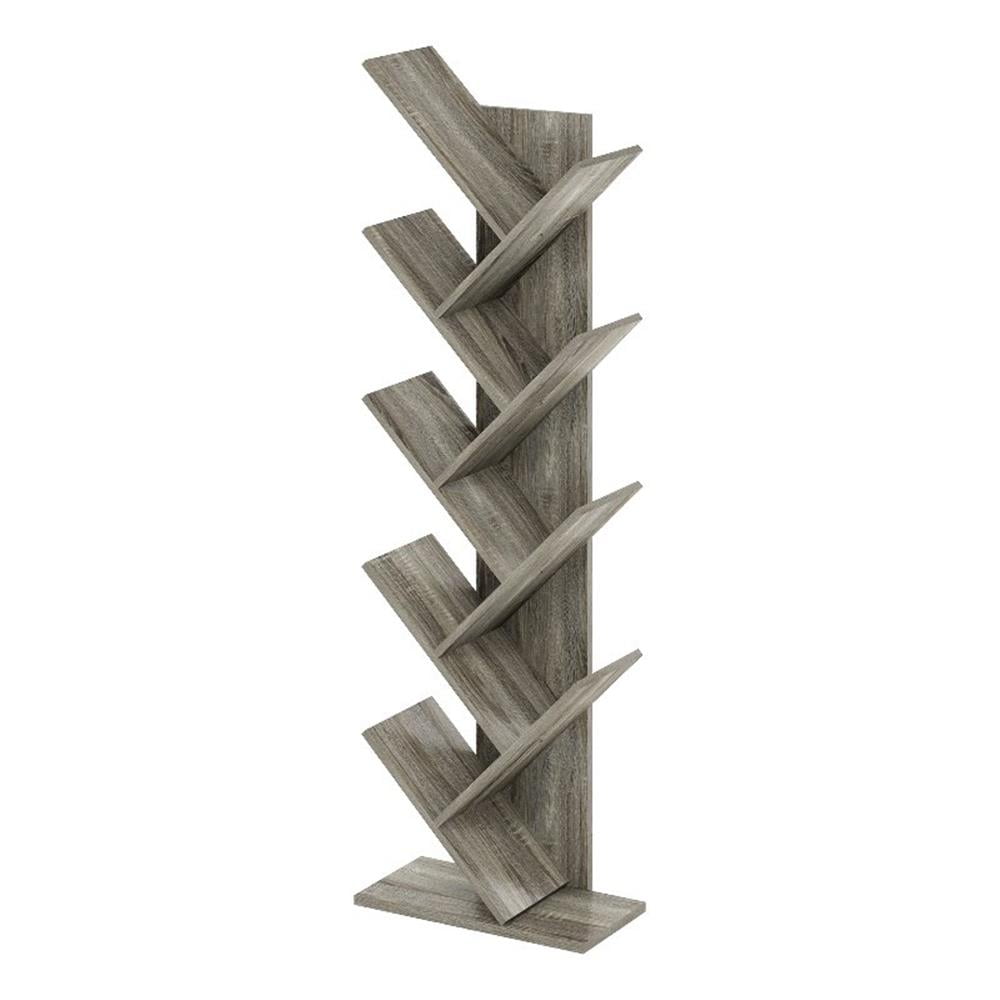 Pemberly Row Bookshelf 9-Tier Floor Standing Bookcase in French Oak ...