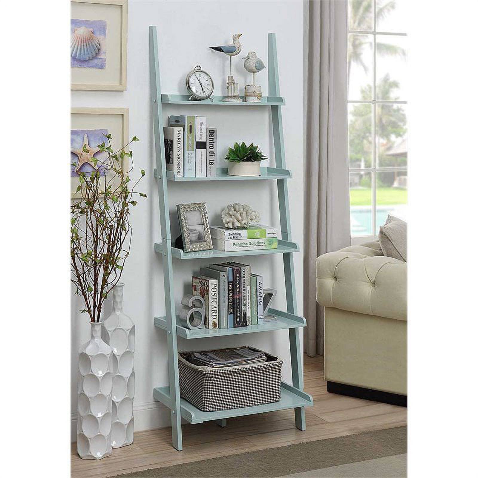 Pemberly Row Five-Tier Bookcase in Mint Green Wood Finish - Walmart.com