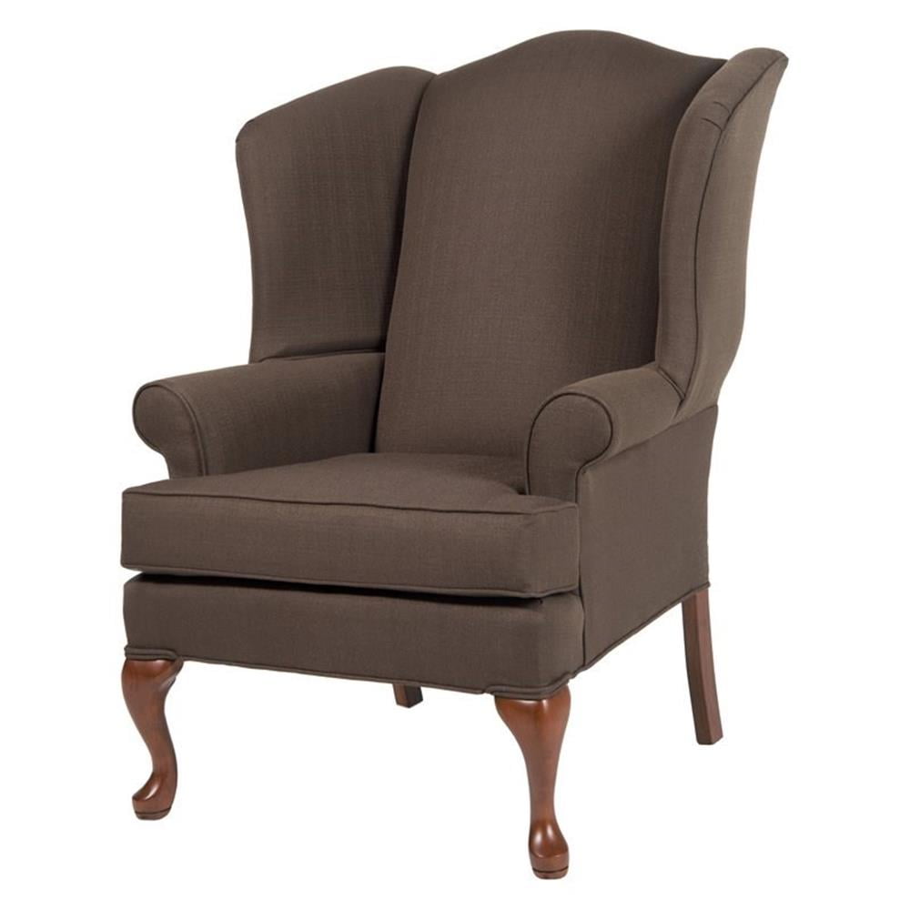 Pemberly Row Brown Fabric Traditional Wing Back Accent Chair - Walmart.com