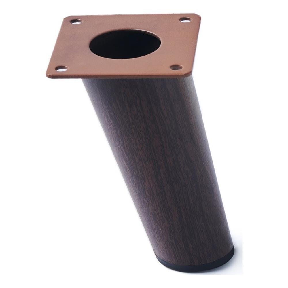 Pemberly Row Brown stainless steel Round Steel Dark Wood Slanted Leg ...