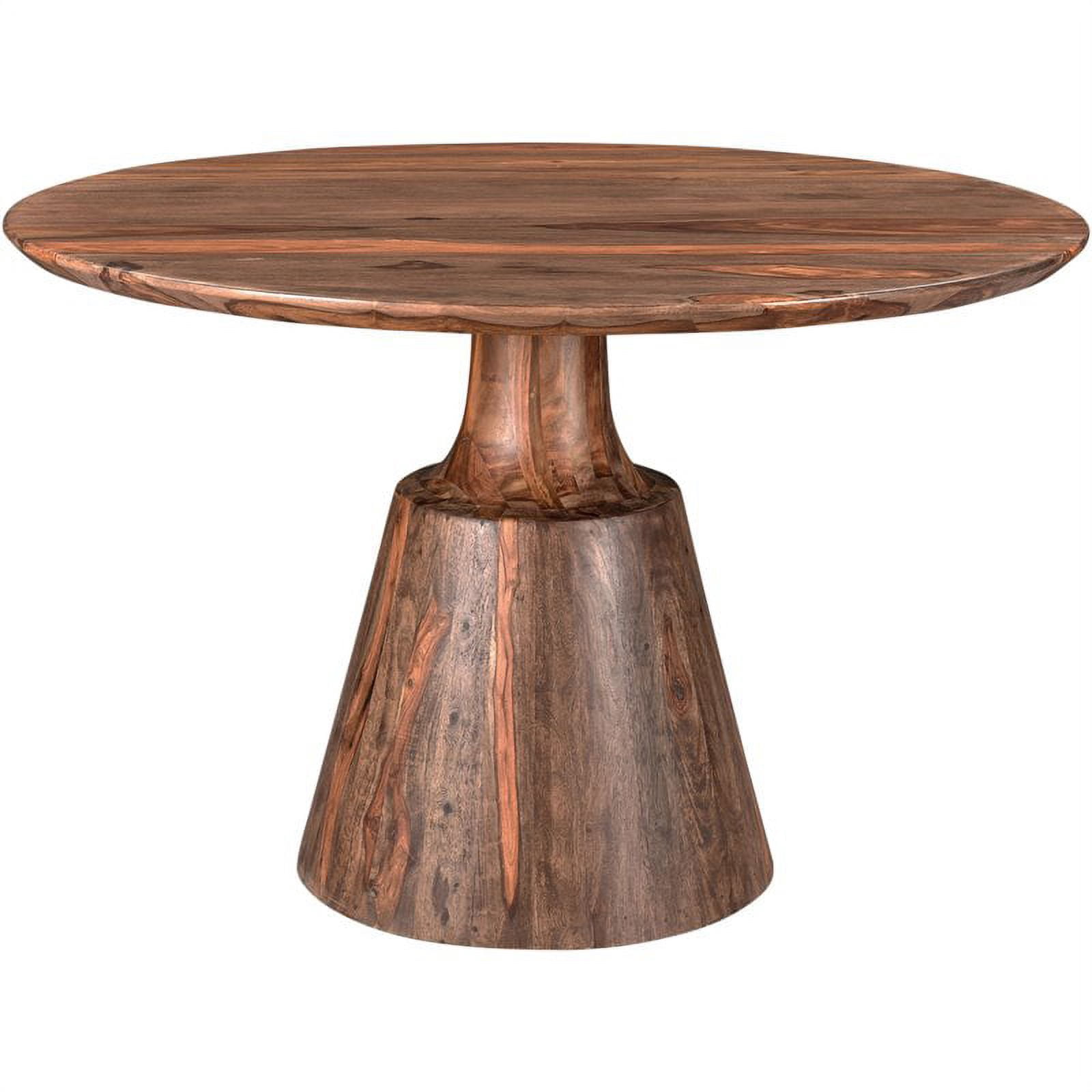 Pemberly Row Brownstone Solid Wood Nut Brown Round Dining Table ...