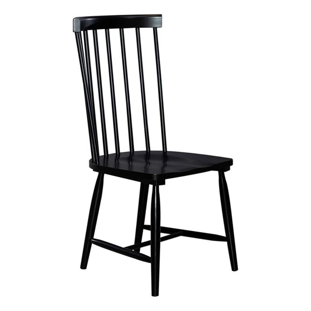 Pemberly Row Capeside Cottage Spindle Back Side Chair - Black (RTA ...