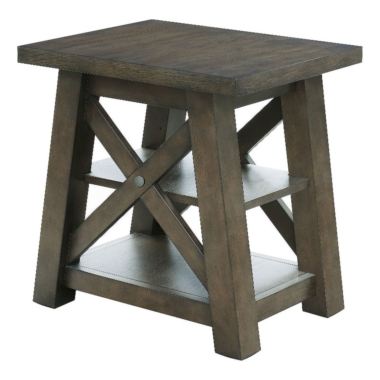 Pemberly Row Chairside Two Shelf Table in Brown Wood Finish by Pemberly ...