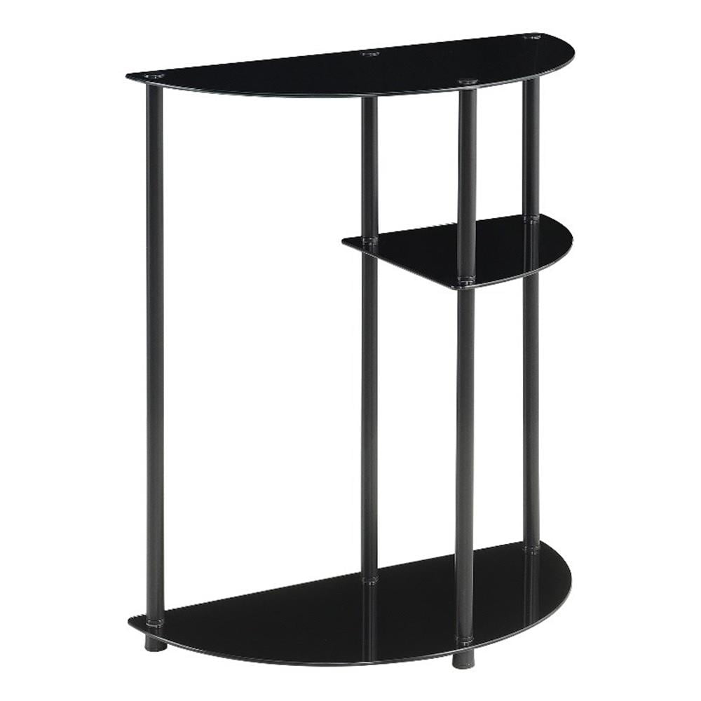 Pemberly Row Classic Three-Tier Display Entryway Hall Table in Black ...