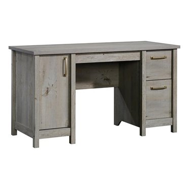 Pemberly Row Rustic Wood Computer Desk with Drawers in Craftsman Oak ...
