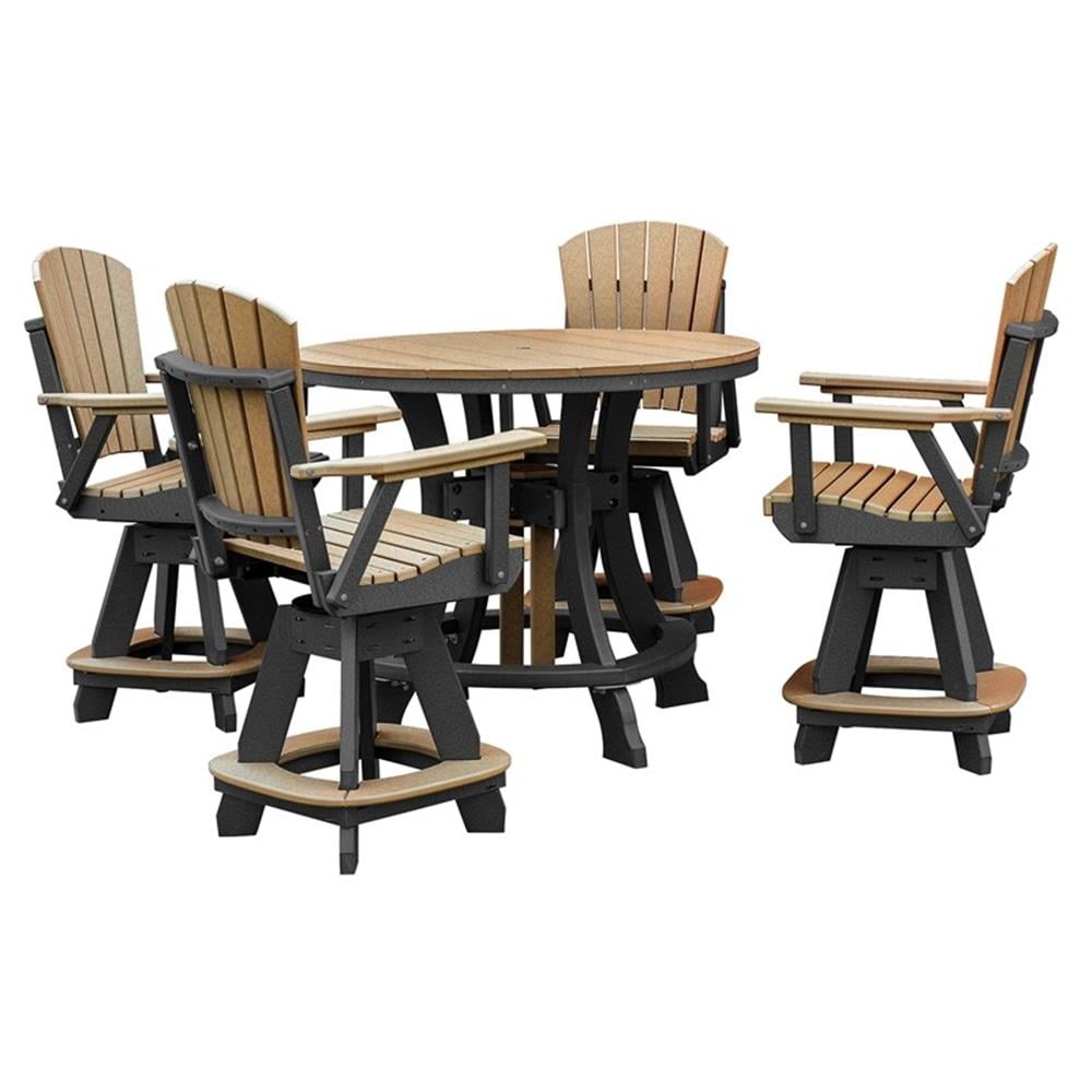Pemberly Row Coastal Five Piece Round Counter Height Dining Set ...