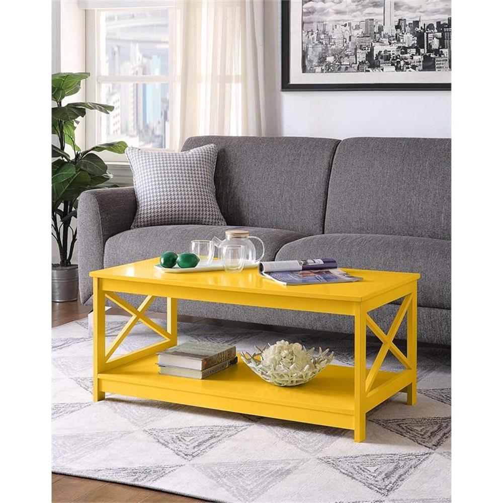 Pemberly Row Coffee Table in Yellow Wood Finish - Walmart.com