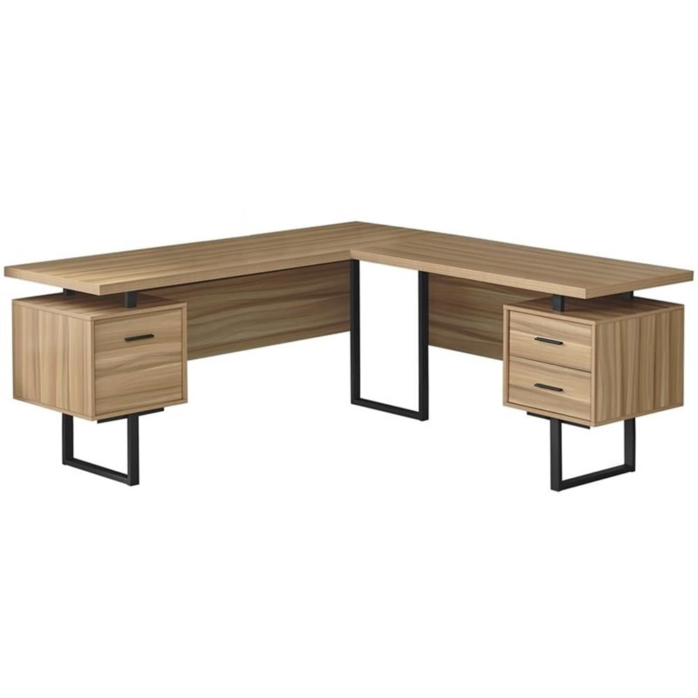 Pemberly Row Computer Desk Home Office Corner 70"L L Shape in Metal ...