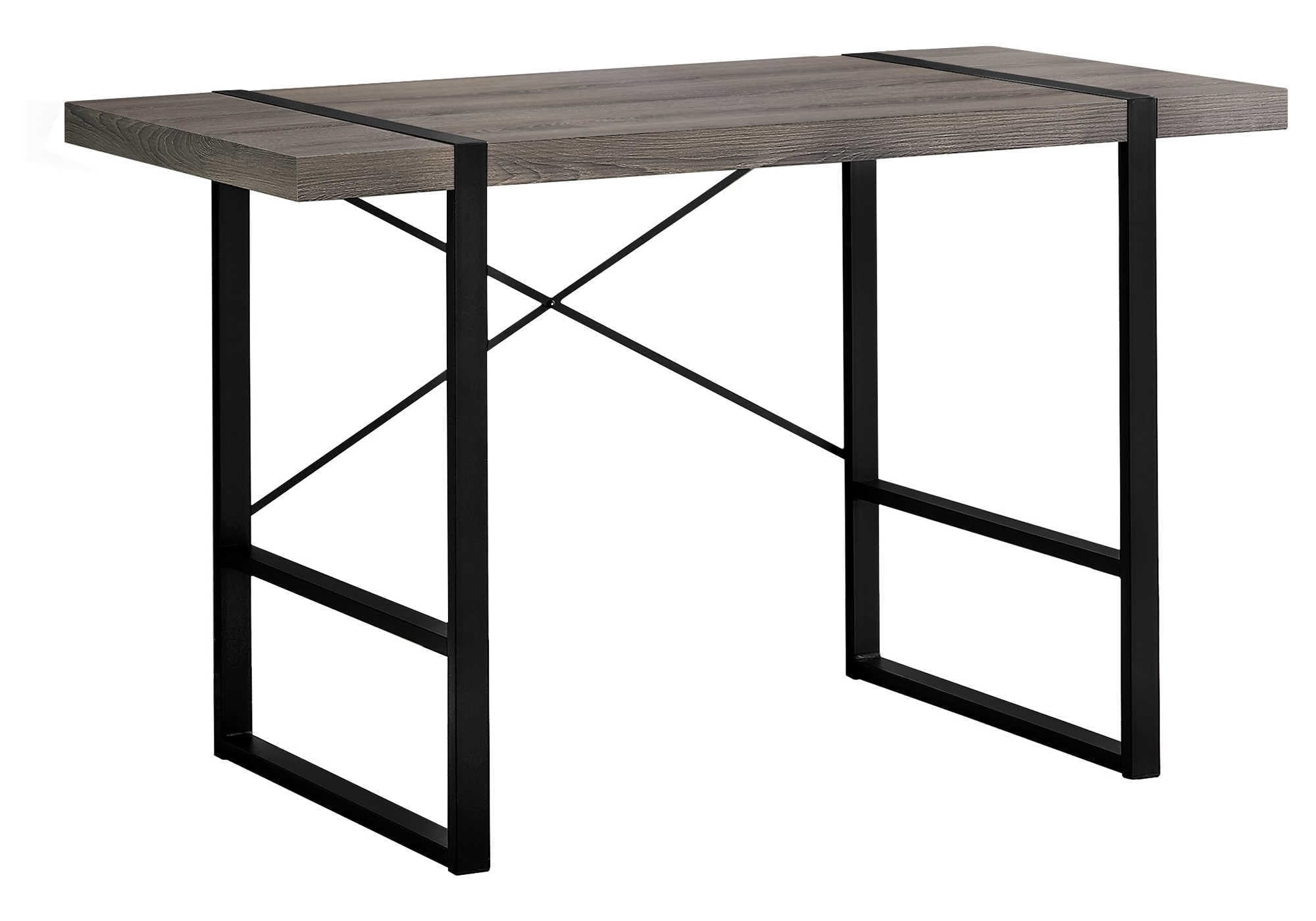 Pemberly Row Computer Desk Home Office Laptop 48"L Metal Laminate Brown ...
