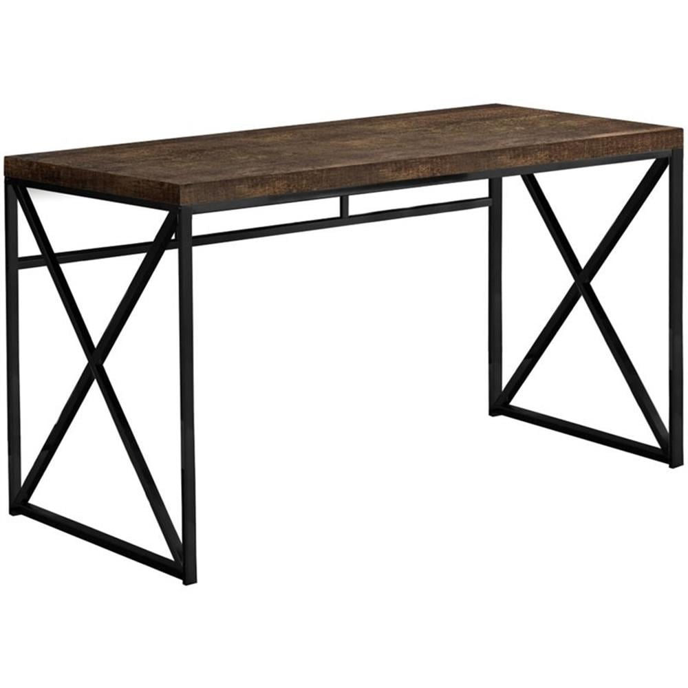 Pemberly Row Computer Desk Home Office Laptop Metal Laminate Brown ...