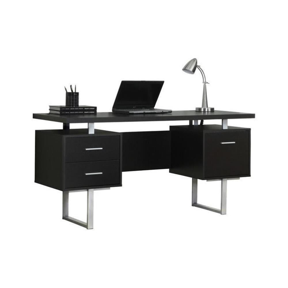 Pemberly Row Computer Desk Home Office Laptop Storage Drawers 60"L ...