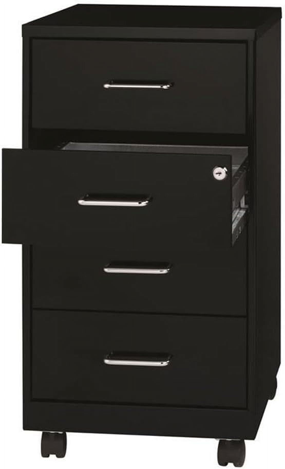 Pemberly Row Contemporary 18" Deep 4 Drawer Metal Mobile Organizer ...