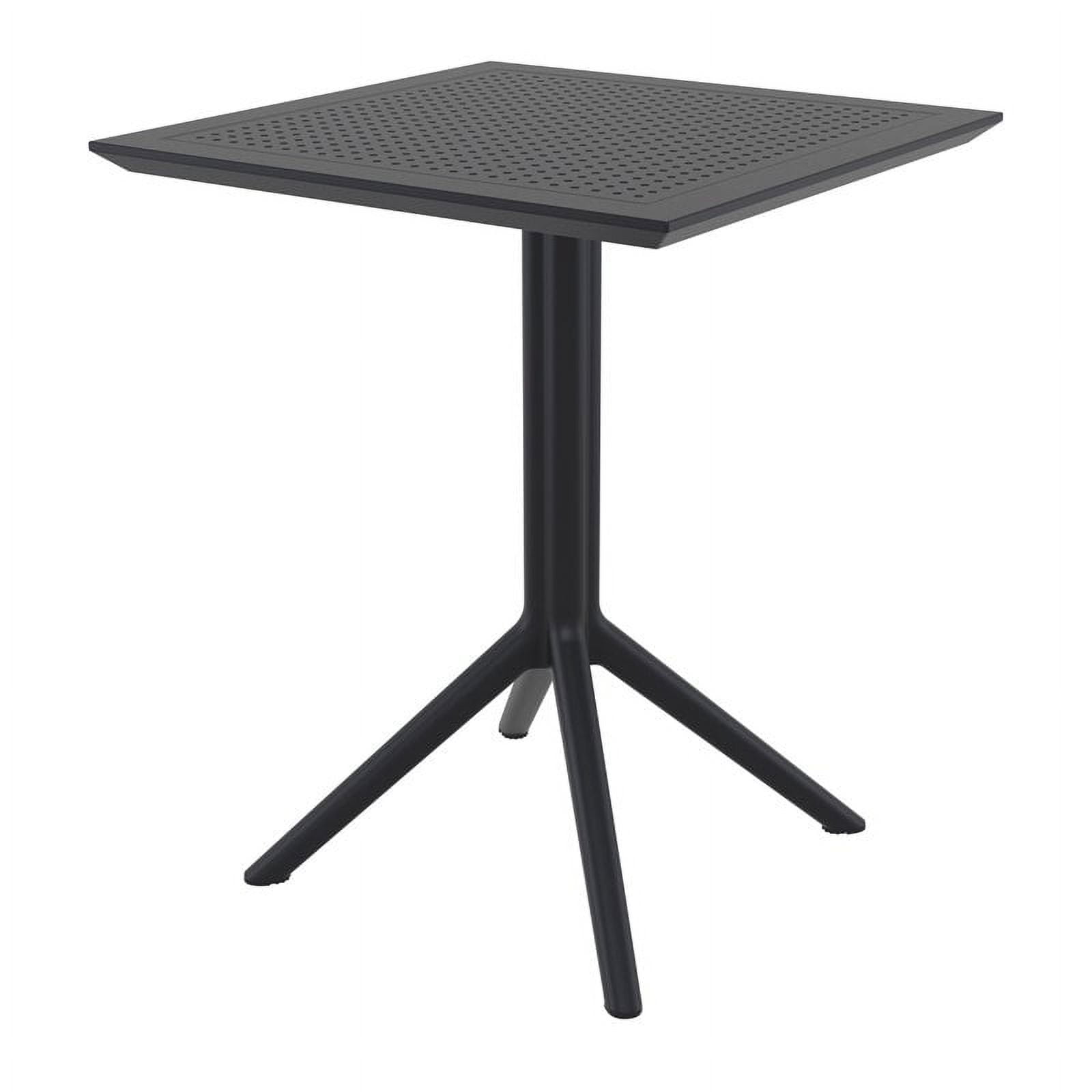 Pemberly Row Contemporary 24 inch Square Folding Table in Black finish ...