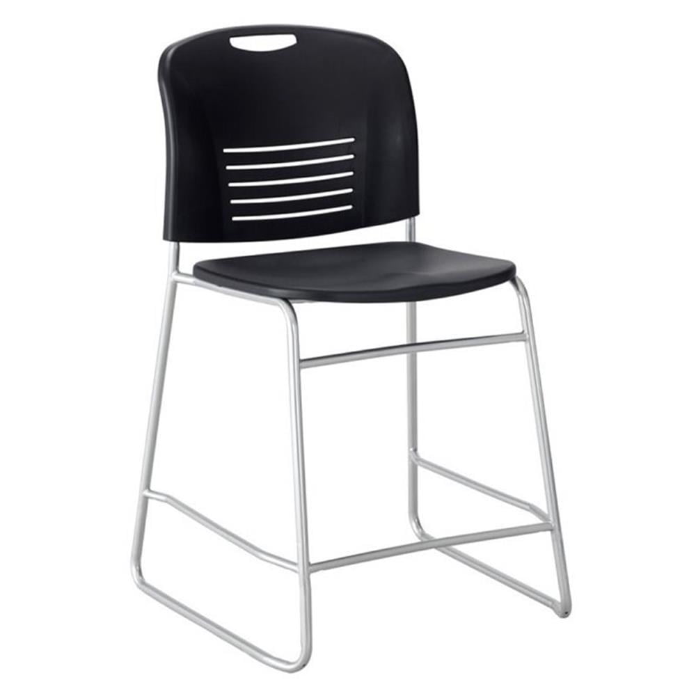 Pemberly Row Contemporary 25" Counter Drafting Chair in Black and ...