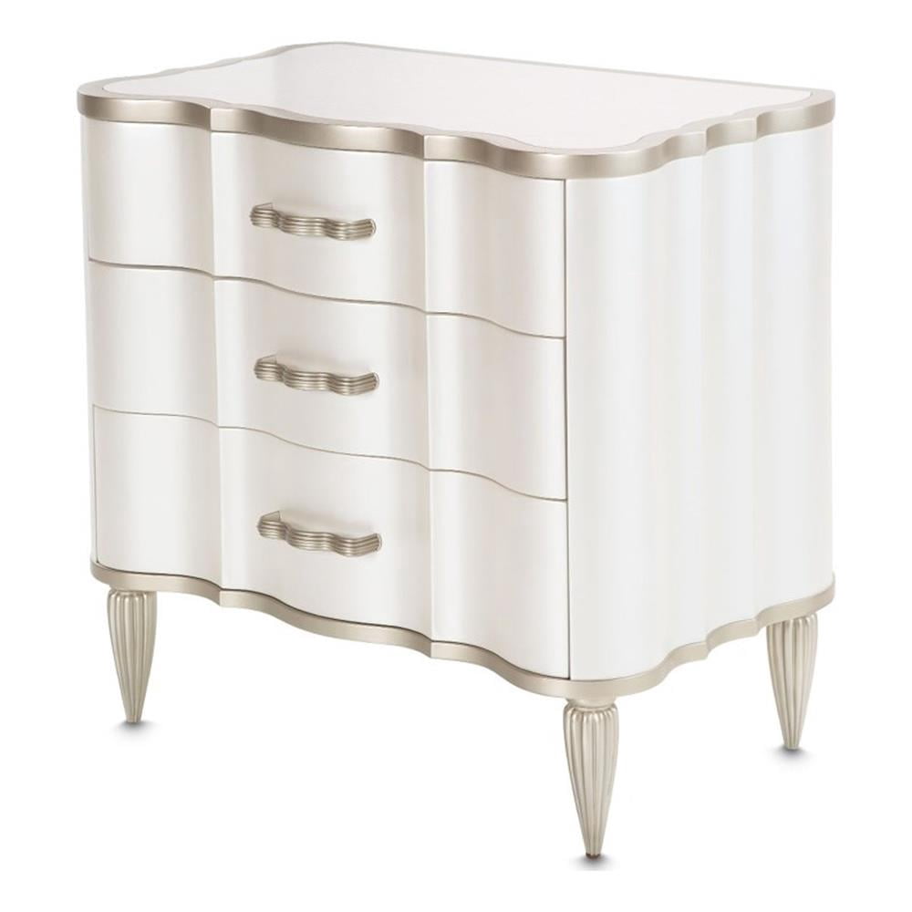 Pemberly Row Contemporary 3-Drawer Nightstand - Creamy Pearl - Walmart.com