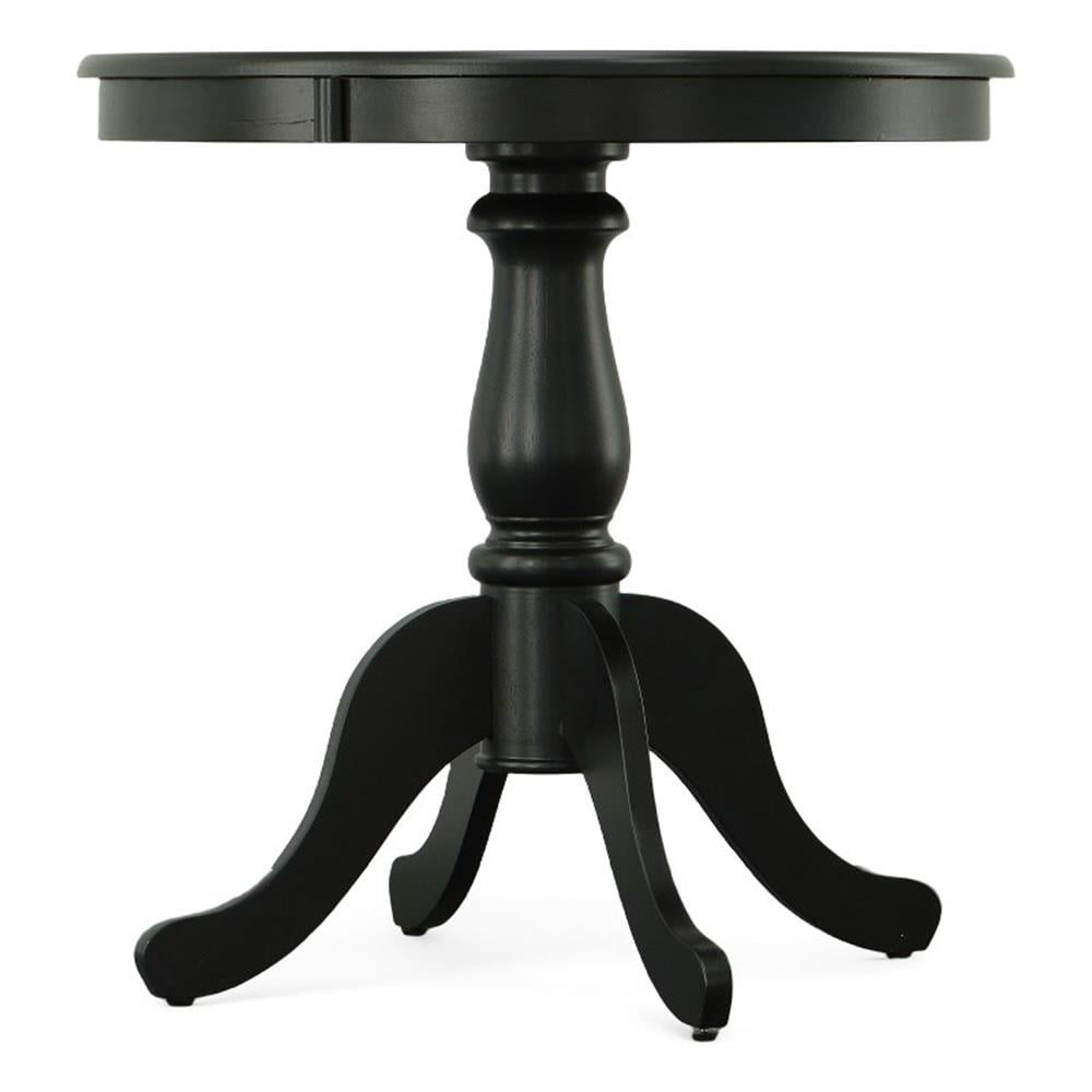 Pemberly Row Contemporary 30" Round Pedestal Table in Antique Black ...