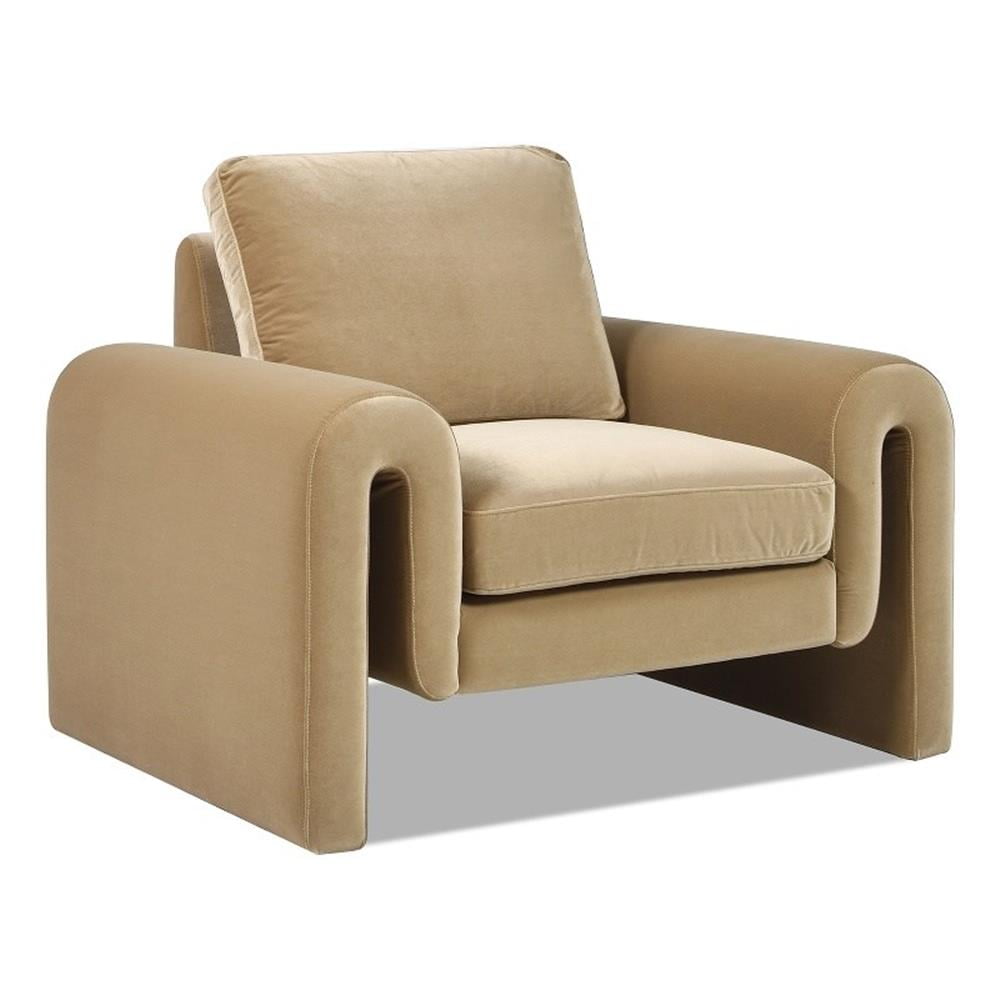 Pemberly Row Contemporary 40" Arched Arm Chair Camel Brown Beige ...