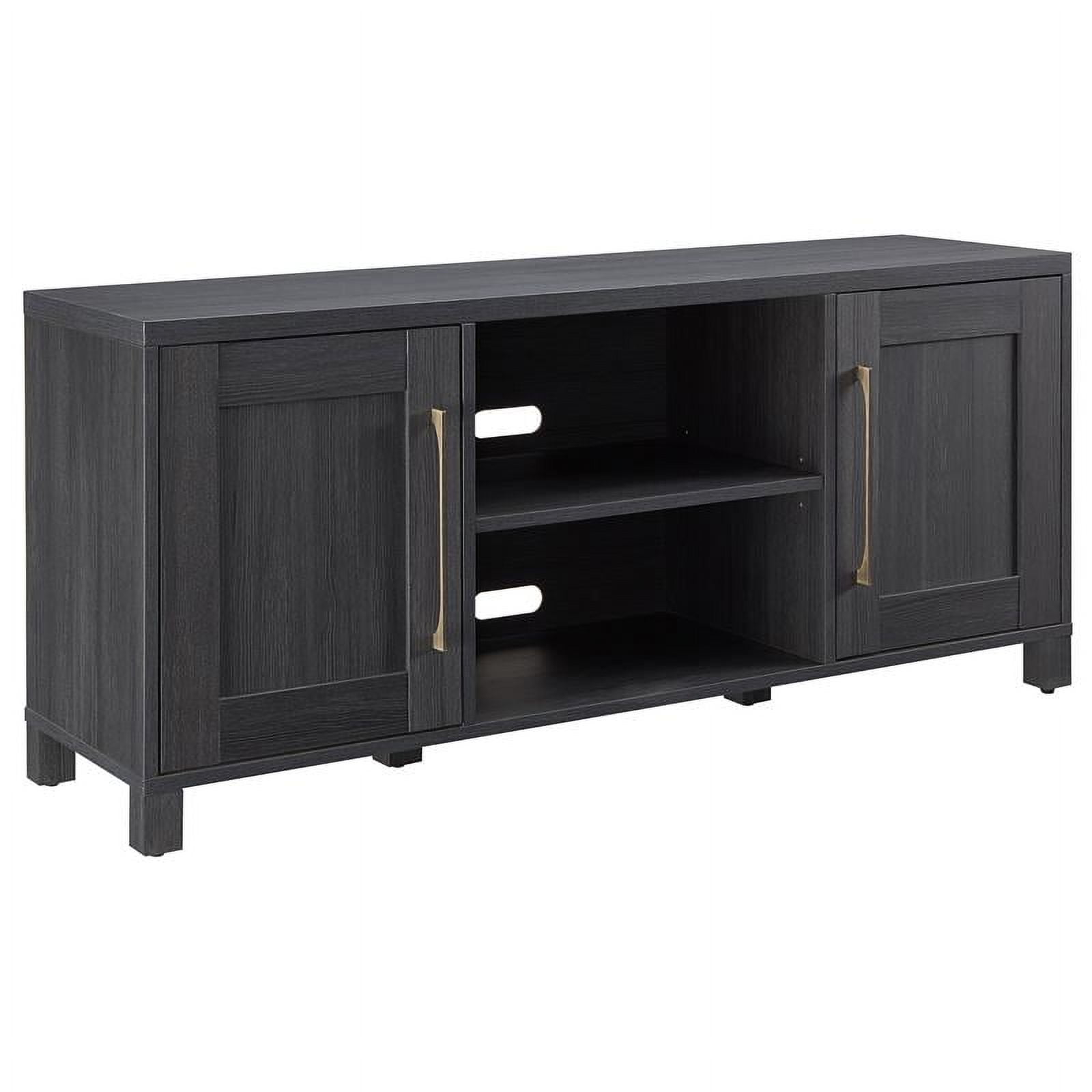 Pemberly Row Contemporary 58" TV Stand, Big Storage, Dark Gray (TVs up ...
