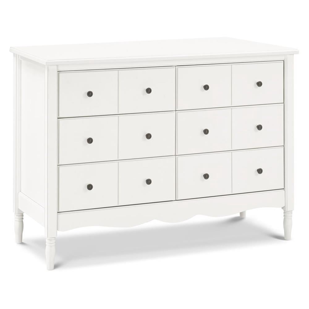 Pemberly Row Contemporary 6-Drawer Assembled Dresser in Warm White ...