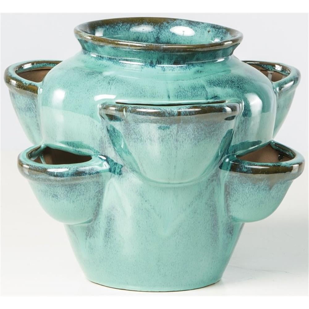 Pemberly Row Contemporary 6 Pocket Ceramic Strawberry Jam Statue ...