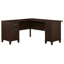 Pemberly Row 60W Left Hand L-Bow Desk Shell in Hansen Cherry ...