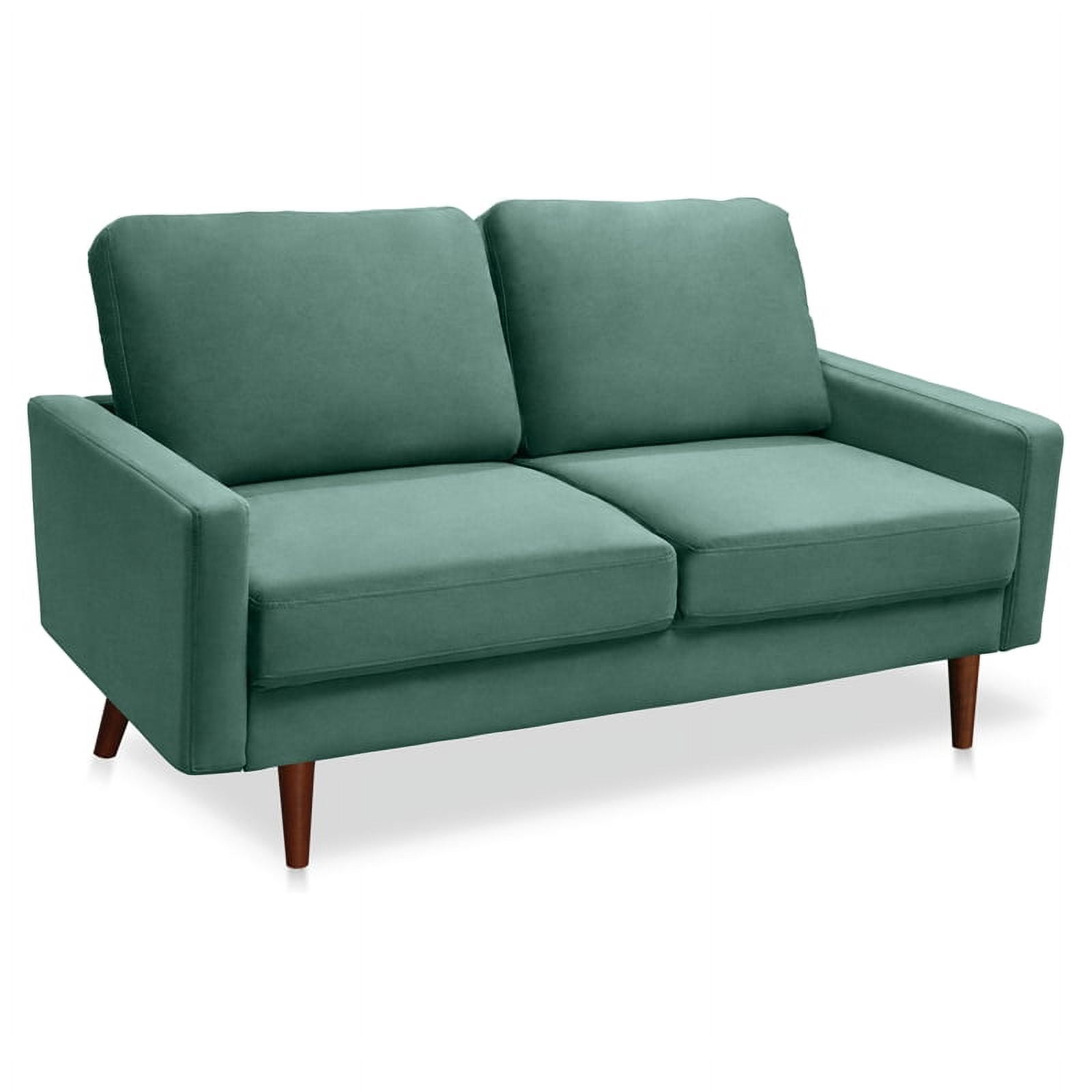 Pemberly Row Contemporary 70" Square Arm Velvet Sofa in Aqua - Walmart.com