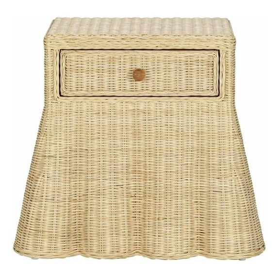 Pemberly Row Contemporary Accent Natural Finish Rattan Nightstand ...