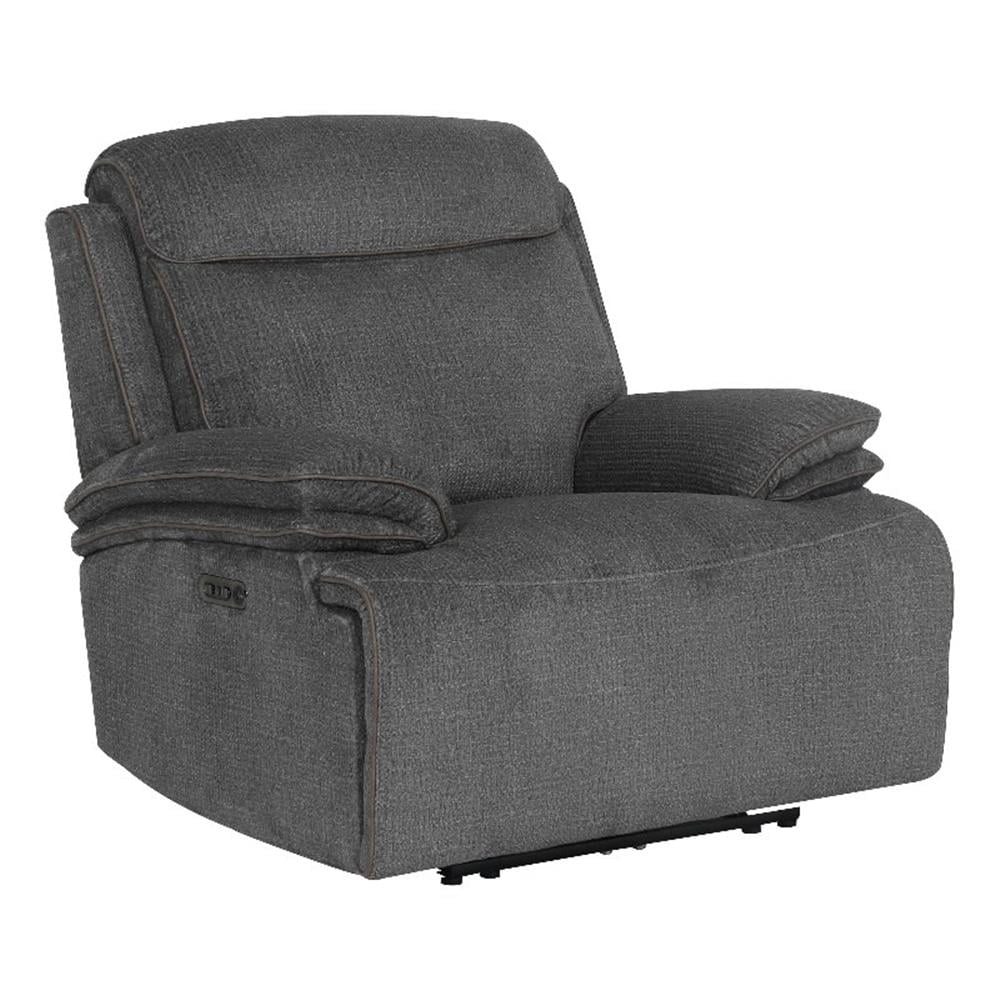 Pemberly Row Contemporary Airy Midnight Power Zero Gravity Recliner ...