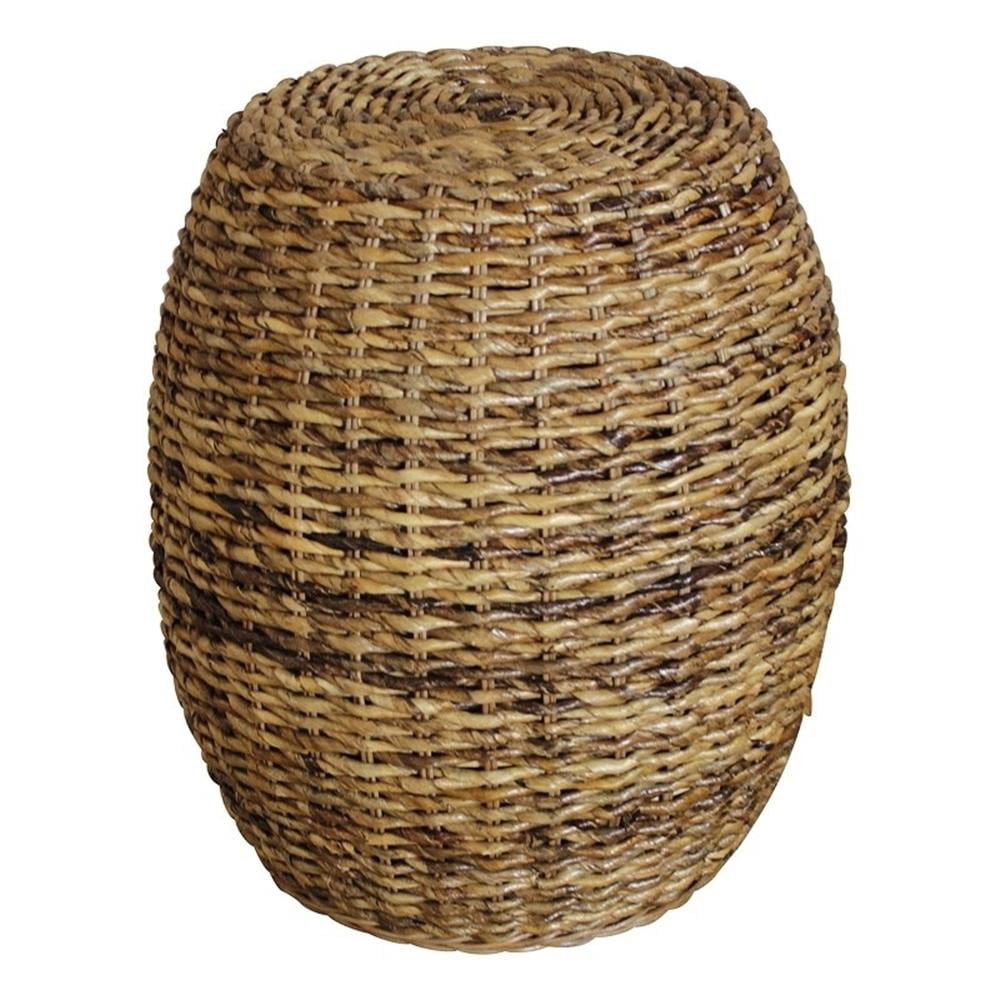 Pemberly Row Contemporary Banana Weave Round Stool - Natural - Walmart.com