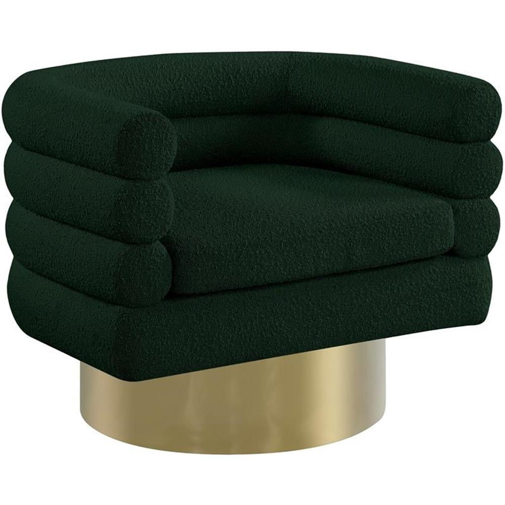 Pemberly Row Contemporary Boucle Fabric Swivel Accent Chair in Green ...