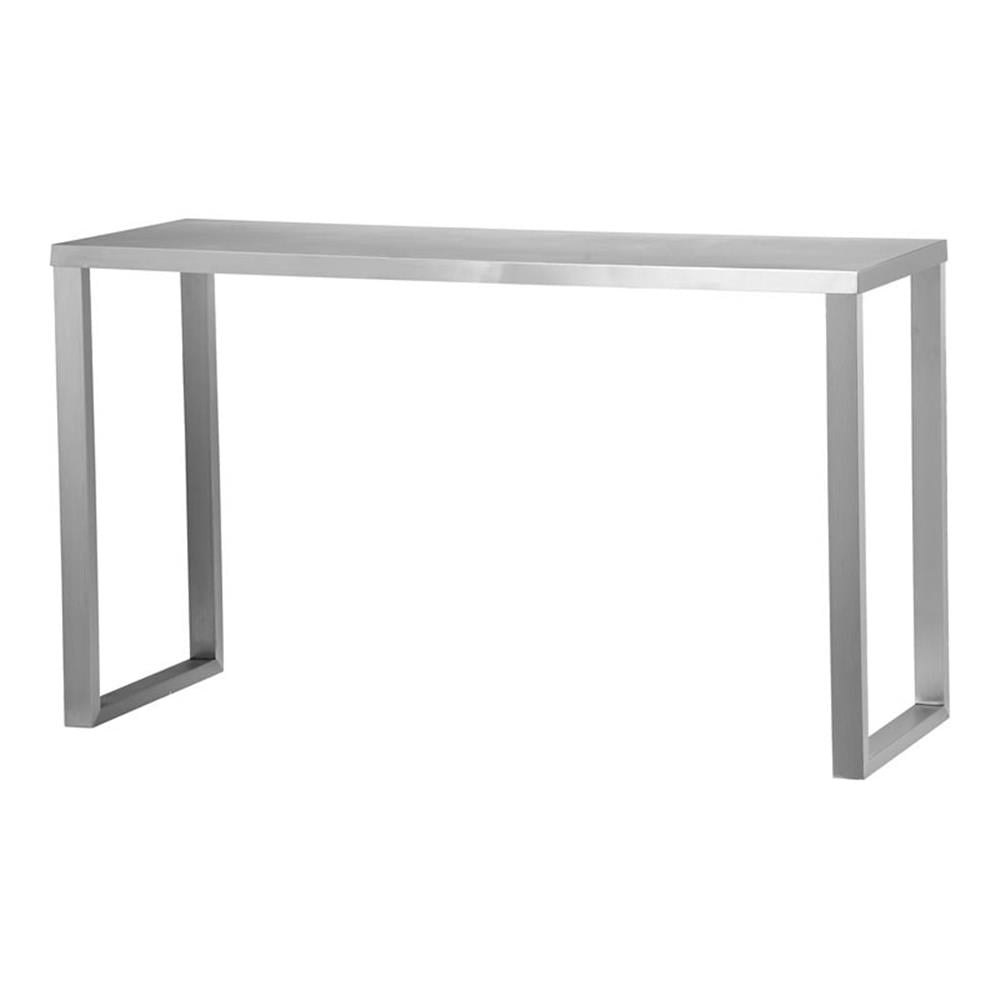 Pemberly Row Contemporary Brushed Metal Console Table in Silver ...