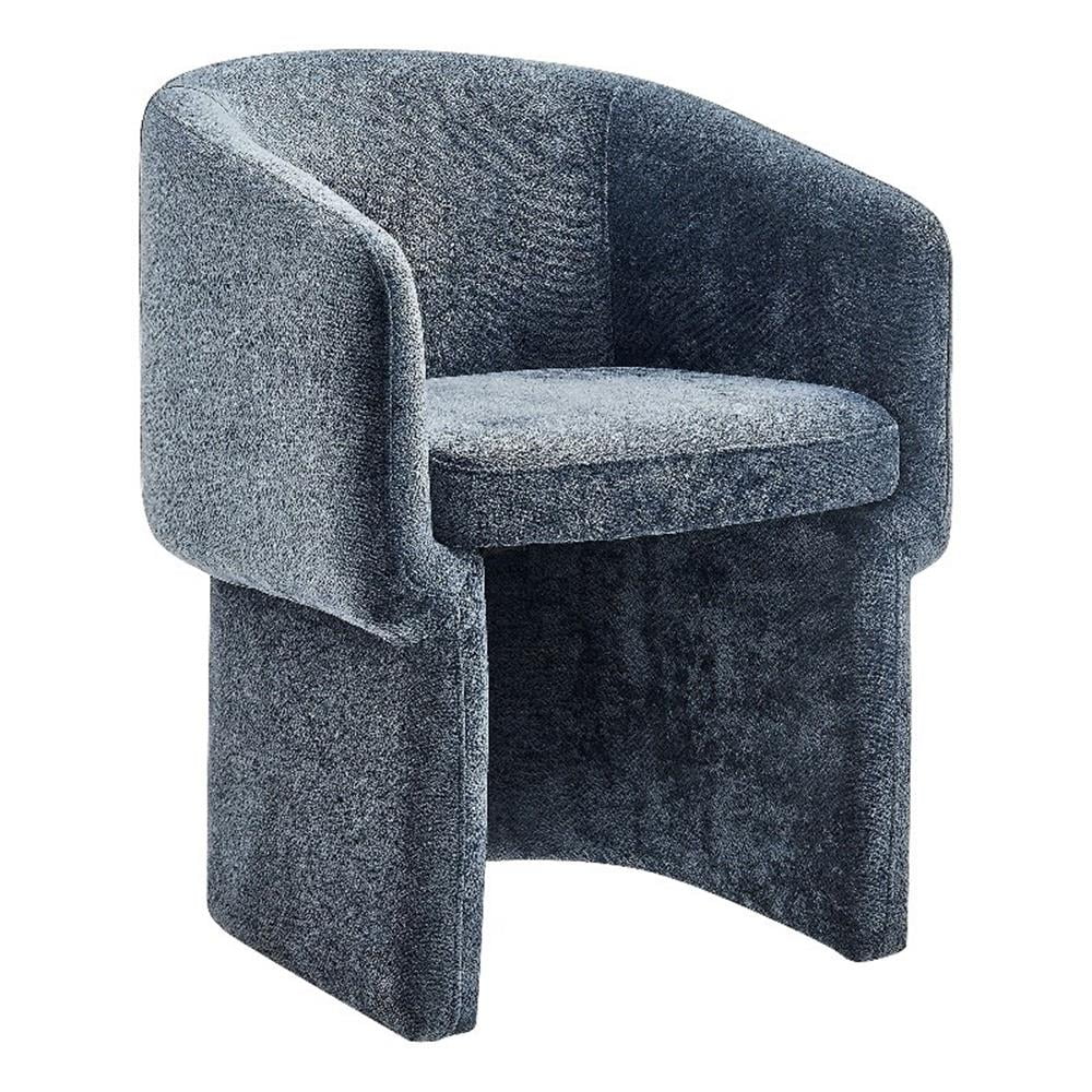 Pemberly Row Contemporary Chenille Dining Armchair in Slate Blue ...
