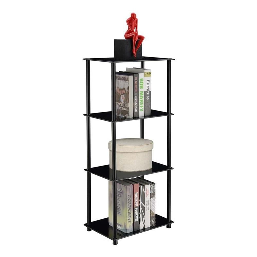 Pemberly Row Contemporary Classic Black Glass Four-Tier Tower - Walmart.com