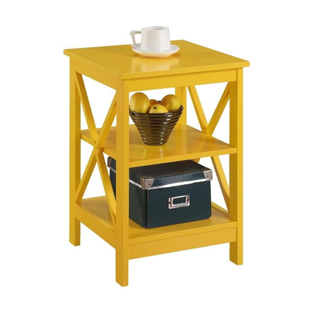 Pemberly Row Contemporary End Table in Bright Yellow Wood Finish ...