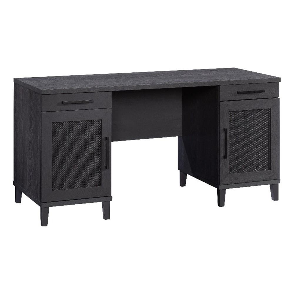 Pemberly Row Contemporary Engineered Wood Computer Desk in Raven Oak ...