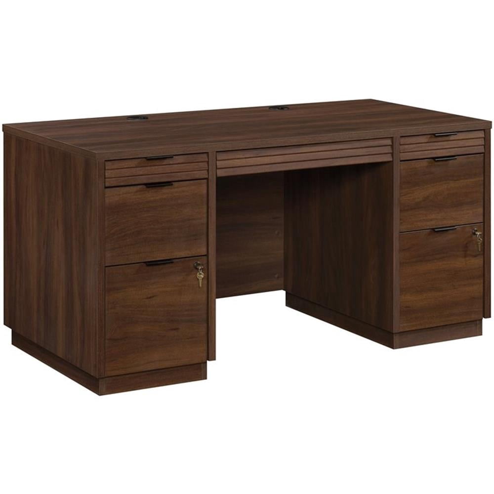 Pemberly Row Contemporary Engineered Wood Computer Desk in Spiced ...