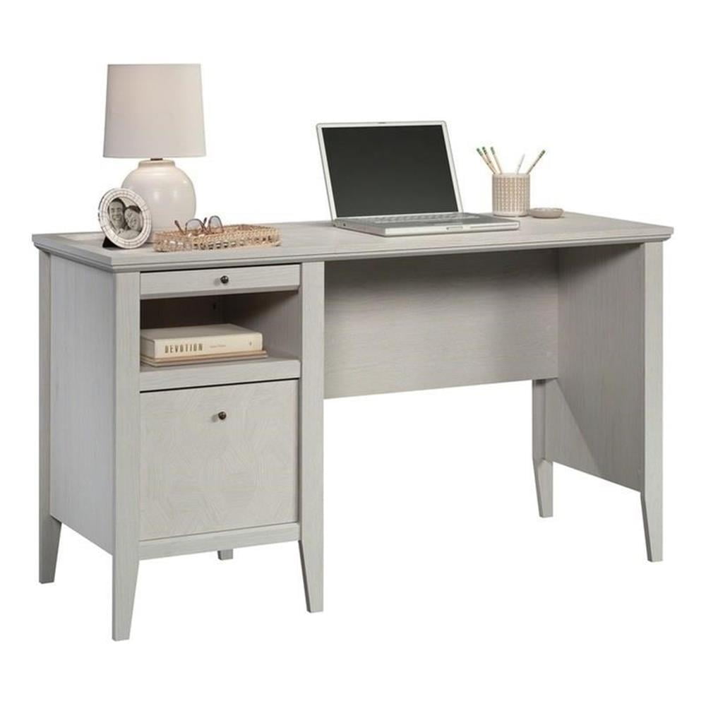 Pemberly Row Contemporary Engineered Wood Desk in Glacier Oak Finish ...